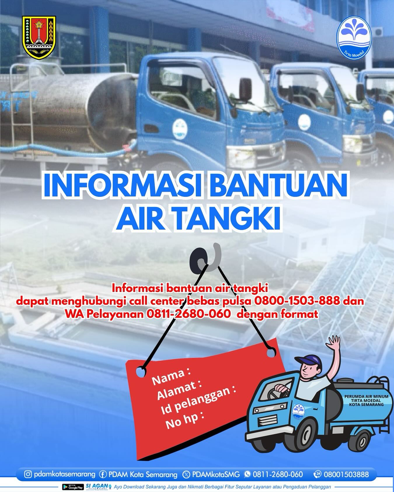 Informasi Bantuan Air Tangki PDAM Kota Semarang - PPID Kota Semarang